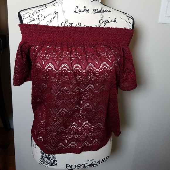 Tops | Off Shoulder Lace Top Nwt | Poshmark